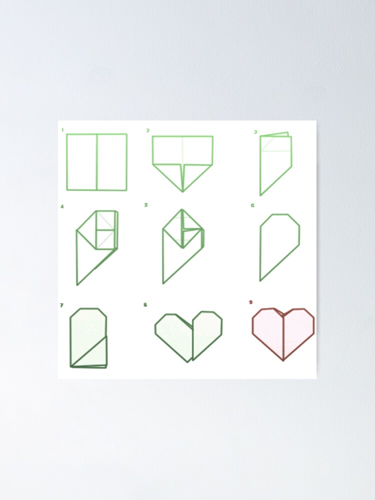 "Origami Heart Folding" Poster for Sale by everydayisokayy | Redbubble