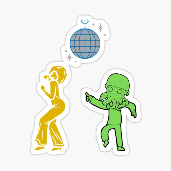 "Alien Disco Dance Party" Sticker for Sale by AztecGarden | Redbubble