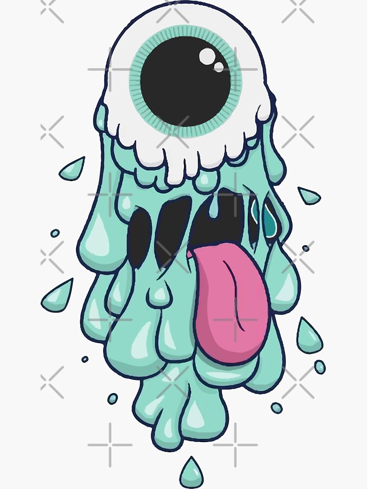"Trippy Slime Monster" Sticker for Sale by GhafilDesignz | Redbubble