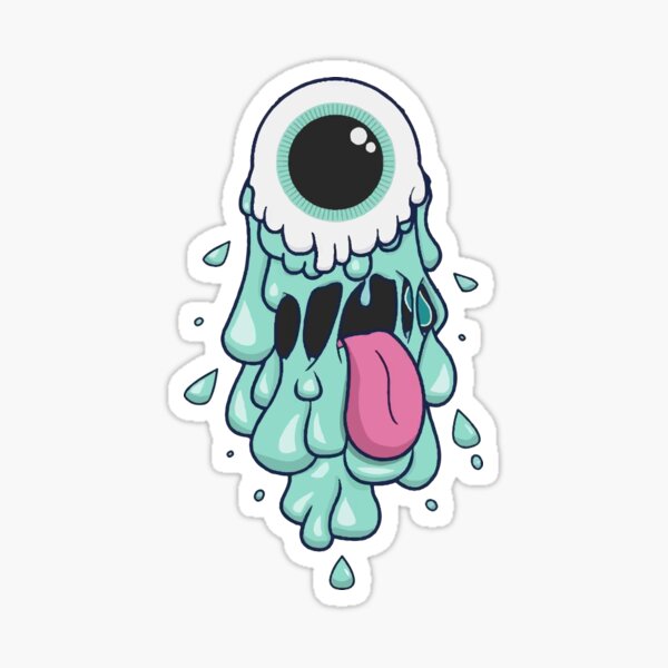 "Trippy Slime Monster" Sticker for Sale by GhafilDesignz | Redbubble