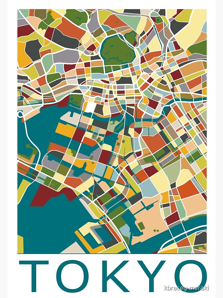 "Tokyo, Japan Mid Century Minimalist Map" Poster for Sale by kbracey ...