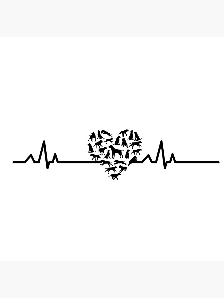 Póster «Diseño del latido del corazón del perro, amantes de los perros ...