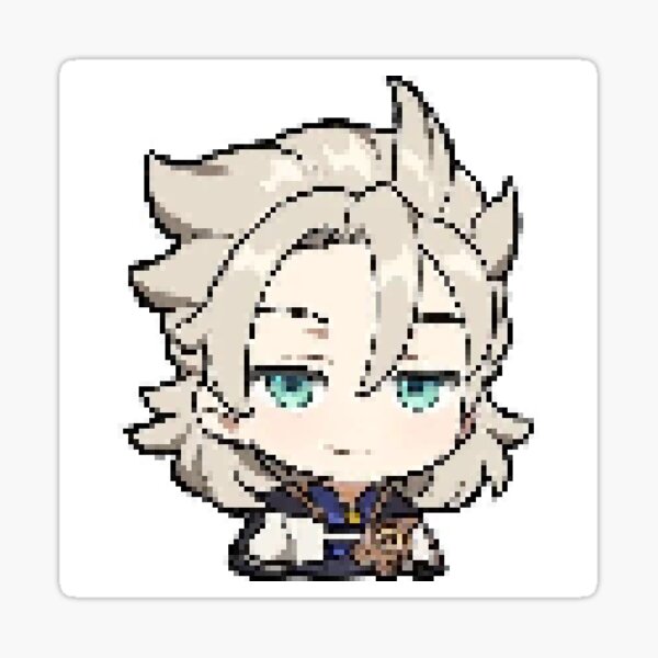 "Genshin Impact - Albedo Smiling Emote" Sticker for Sale by deadmoonelf ...