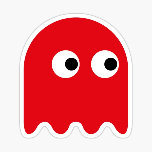 "Retro Red Ghost" Sticker for Sale by TShirtGuy2267 | Redbubble