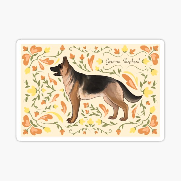 "German Shepherd Postcard" Sticker for Sale by themagicbox | Redbubble