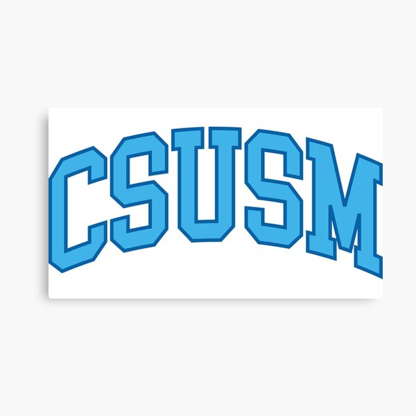 "csusm - college font curved" Canvas Print for Sale by scollegestuff ...