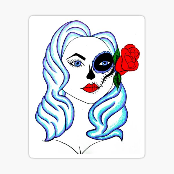 "Rosette of the Dead Pin Up Girl!" Sticker for Sale by DynamicFeminist ...