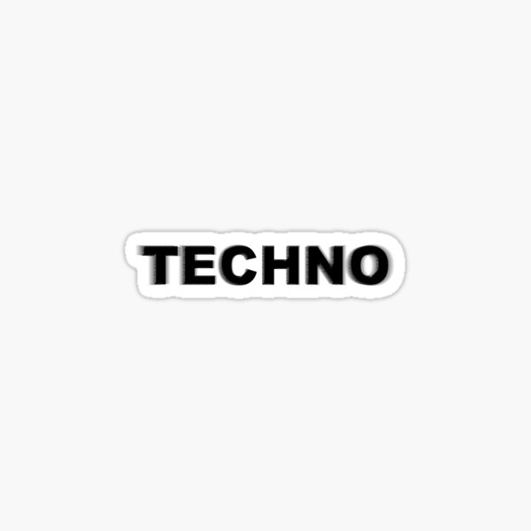 "Techno" Sticker for Sale by kandyartist | Redbubble