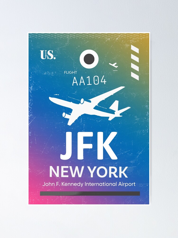 "JFK airport code COLORS" Poster for Sale by Aviators | Redbubble