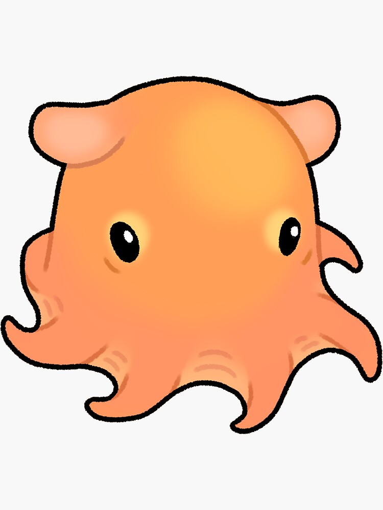 "Ocean Cuties Flapjack Octopus (Opisthoteuthis californiana)" Sticker ...