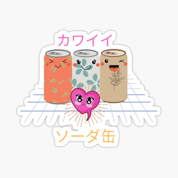 "Kawaii Soda Cans,Cute" Sticker for Sale by FunnyArtisan | Redbubble