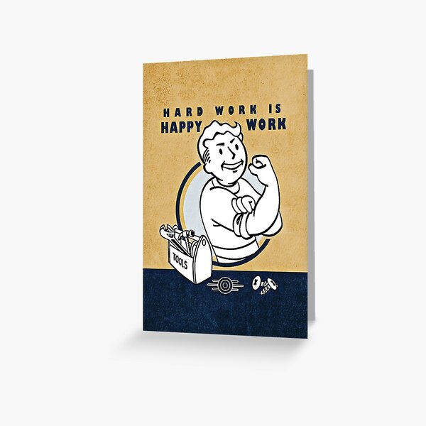 "Fallout 4 Boy Poster 10/14 ┃Hard Work Is Happy Work┃ Vault-Tec All In ...