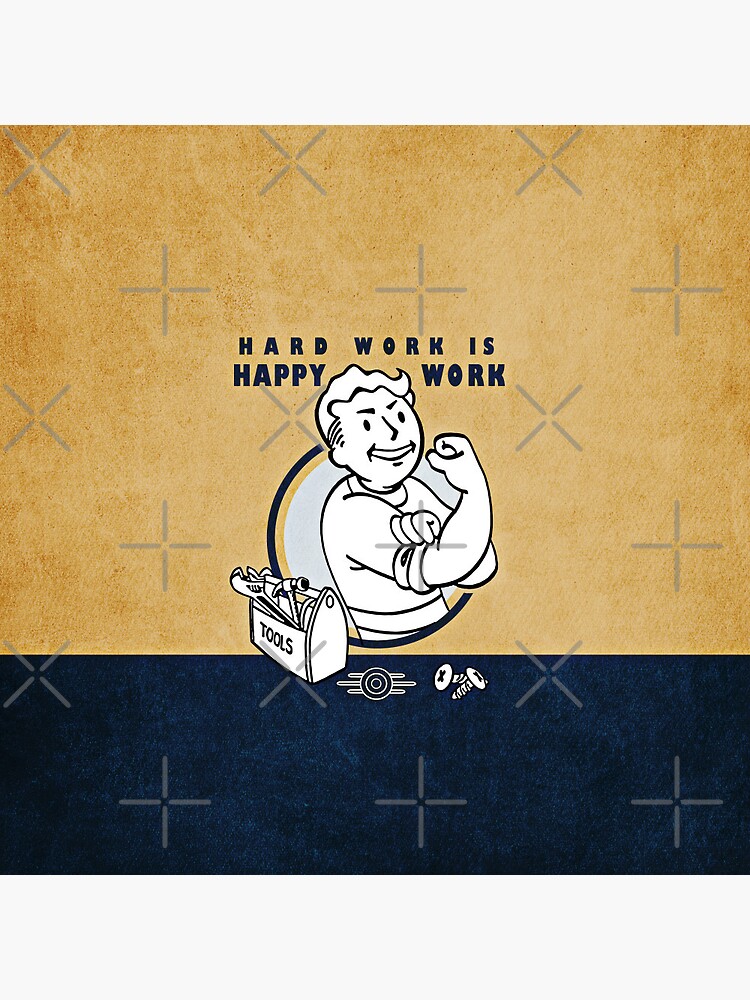 "Fallout 4 Boy Poster 10/14 ┃Hard Work Is Happy Work┃ Vault-Tec All In ...