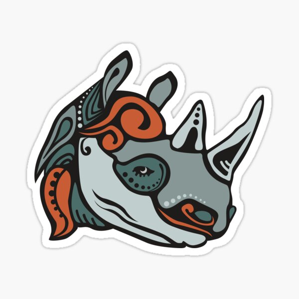 "Rhino" Sticker for Sale by Krapka | Redbubble