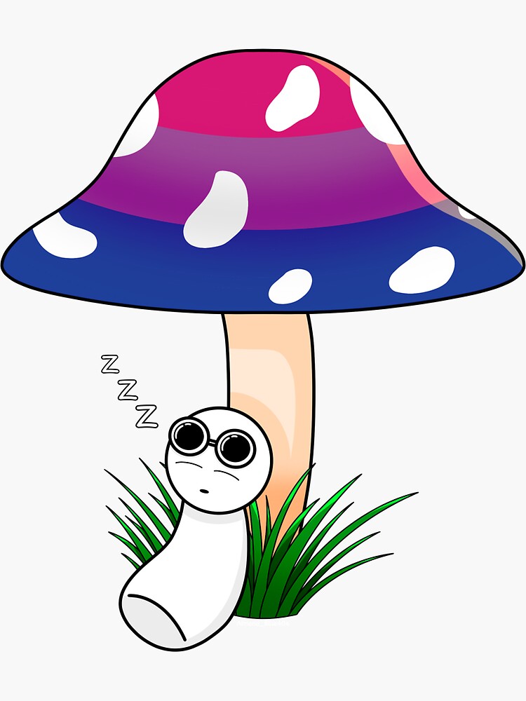 "GNF Bisexual Pride Mushroom Sticker" Sticker for Sale by AlmondBlue404 ...