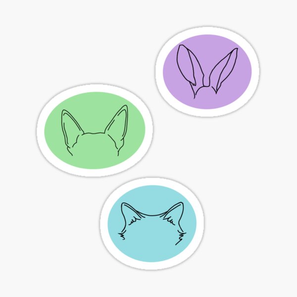 "Cat Dog Rabbit Ears" Sticker for Sale by jatilda | Redbubble