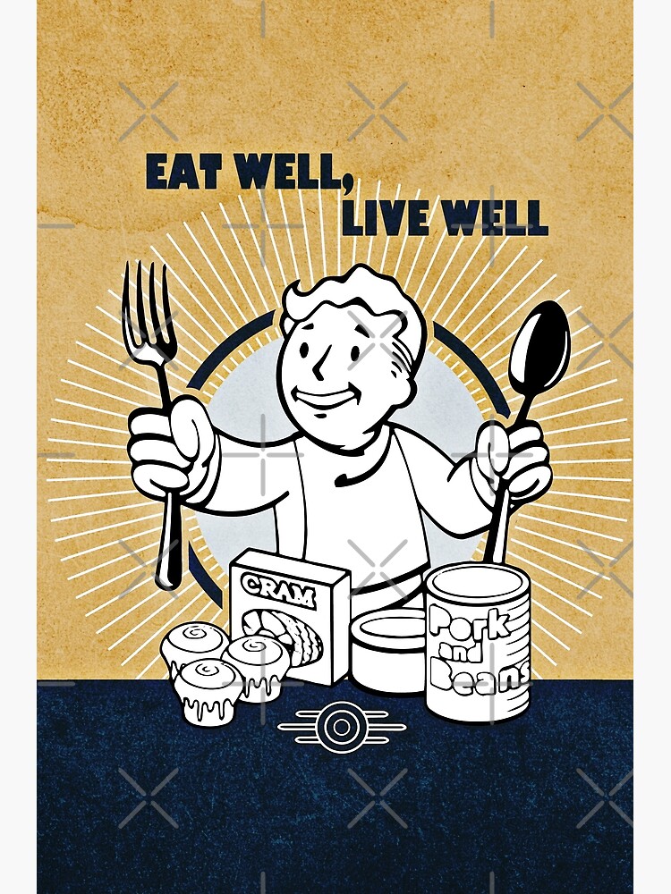 "Fallout 4 Boy Poster 2/14 ┃Eat Well, Live Well┃ Vault-Tec All In Game ...