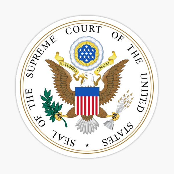 "United States Supreme Court Emblem High Quality" Sticker for Sale by ...