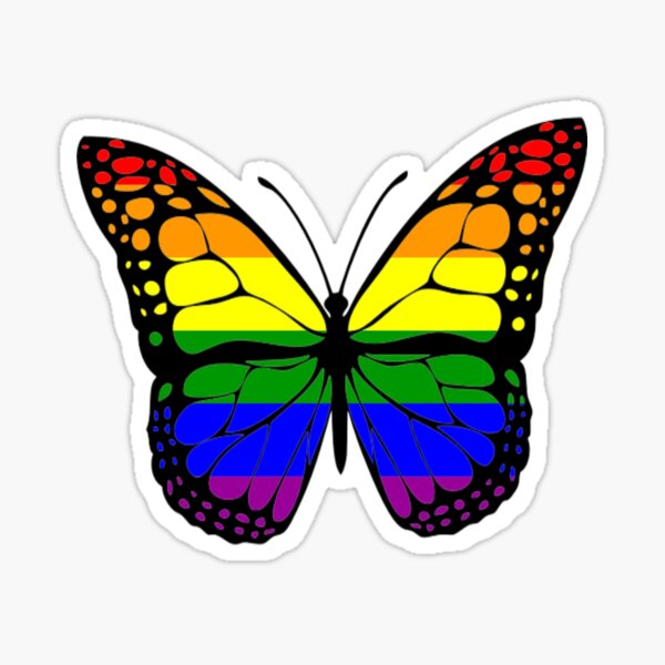 "Pride Flag Butterfly Freedom" Sticker for Sale by SoulEntry | Redbubble