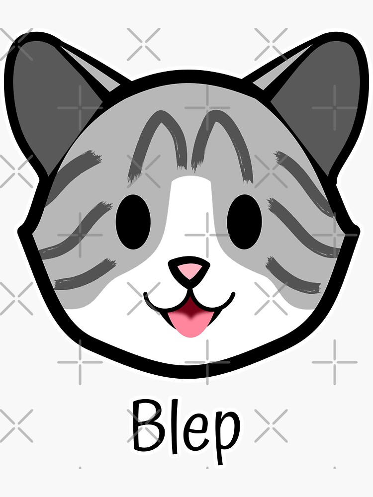 "Cat Blep Tongue Sticking Out" Sticker for Sale by JustFuzzyArt | Redbubble