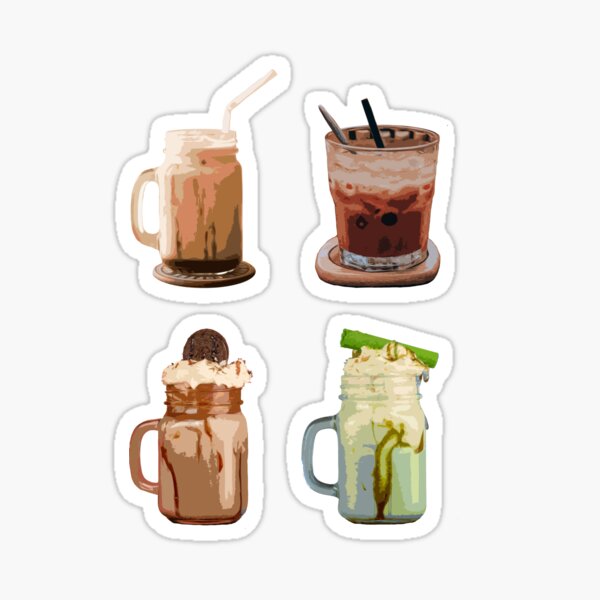"Iced coffee and frappe cute sticker pack" Sticker for Sale by ...