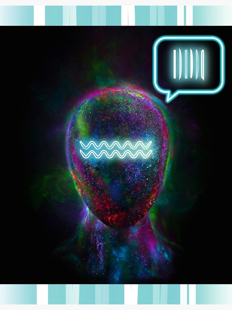 "Neon Alien Space Face I" Poster for Sale by PrashaArt | Redbubble