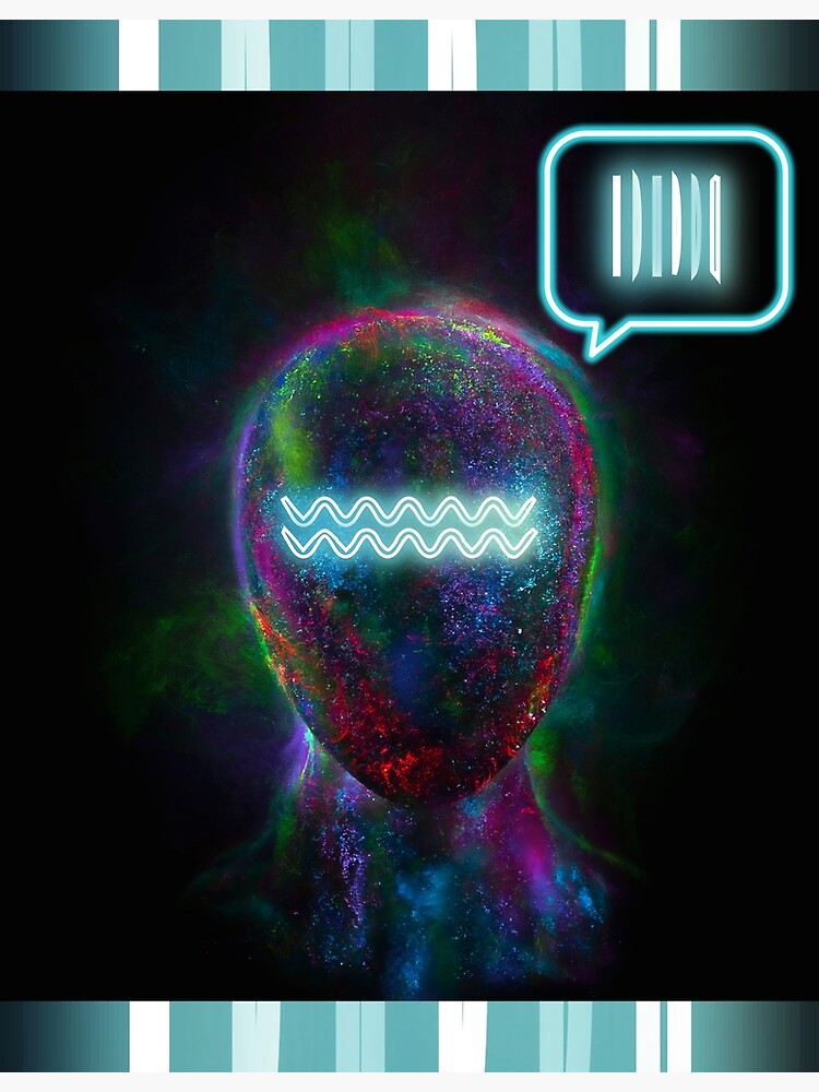 "Neon Alien Space Face II" Poster for Sale by PrashaArt | Redbubble