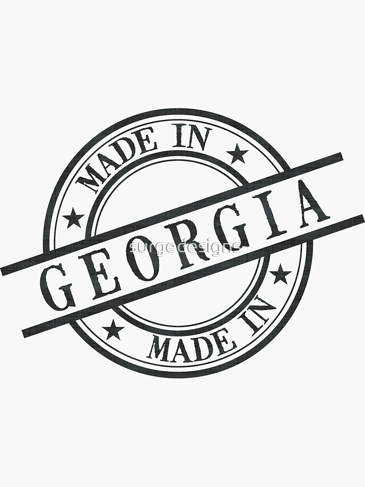 "Made In Georgia Stamp Style Logo Symbol Black" Sticker for Sale by ...