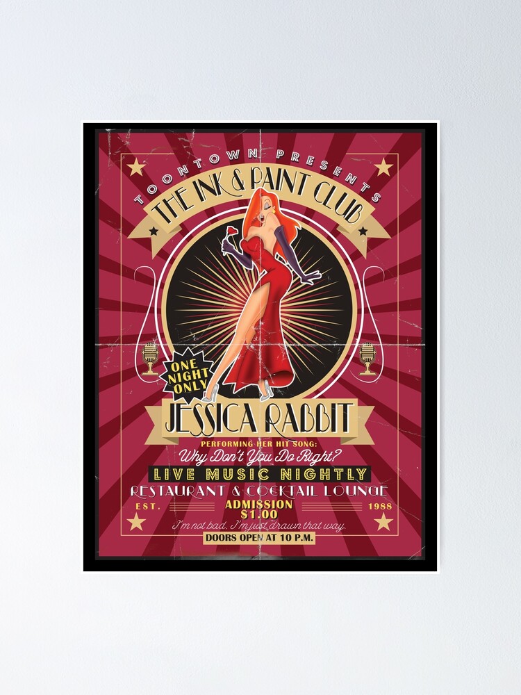"Jessica Rabbit Nightclub" Poster for Sale by alhern67 | Redbubble