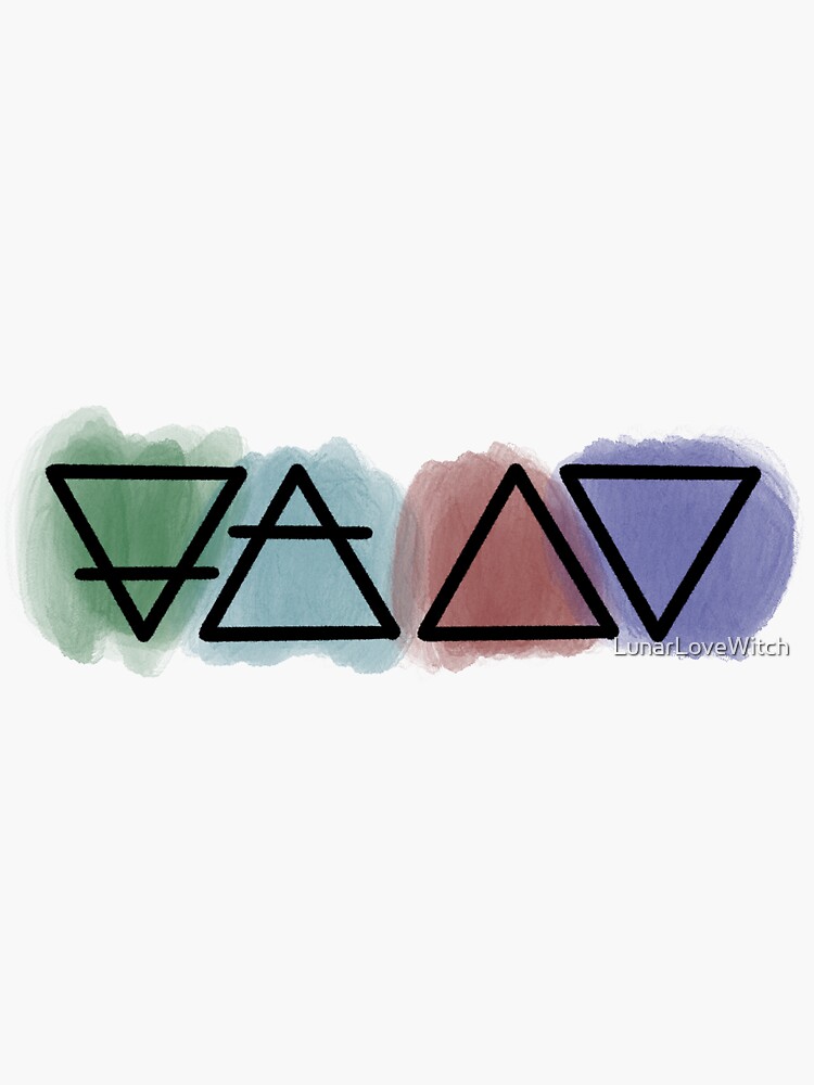 "Subtle Element Symbols" Sticker for Sale by LunarLoveWitch | Redbubble