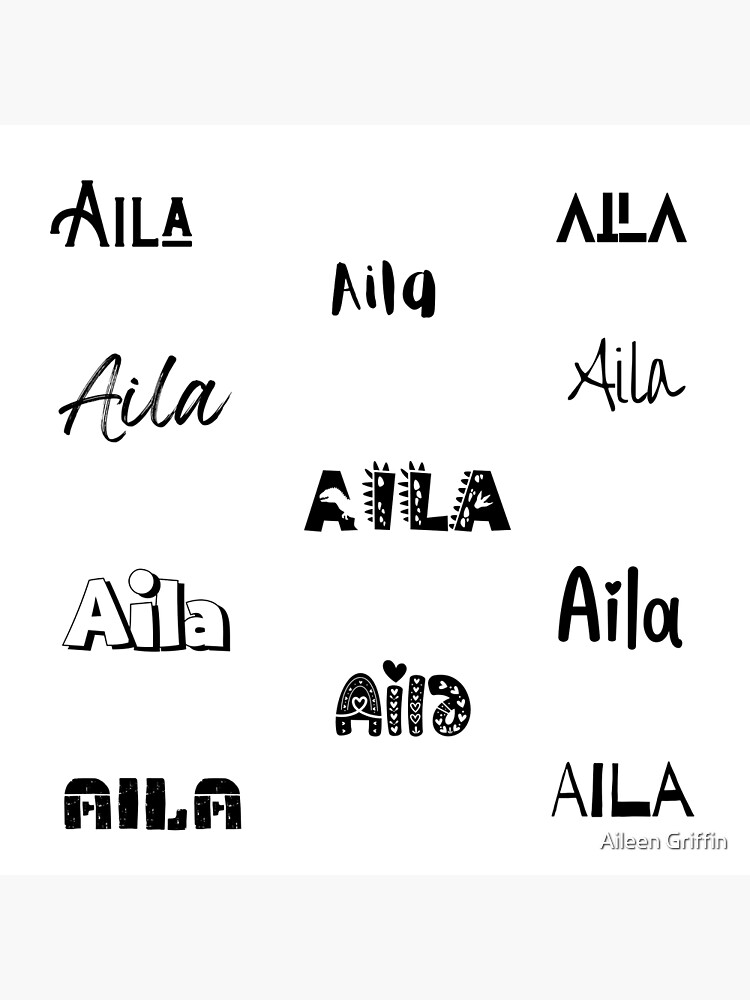 "Aila in 10 different fonts" Poster for Sale by magleen | Redbubble