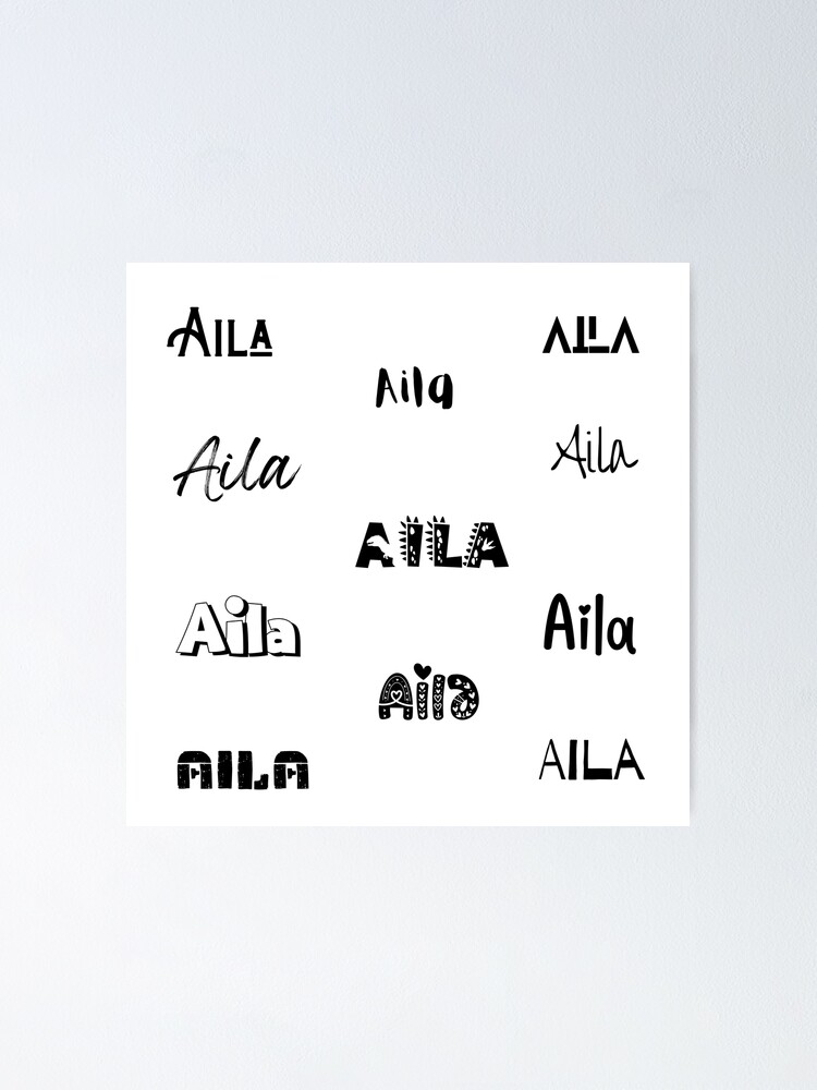 "Aila in 10 different fonts" Poster for Sale by magleen | Redbubble