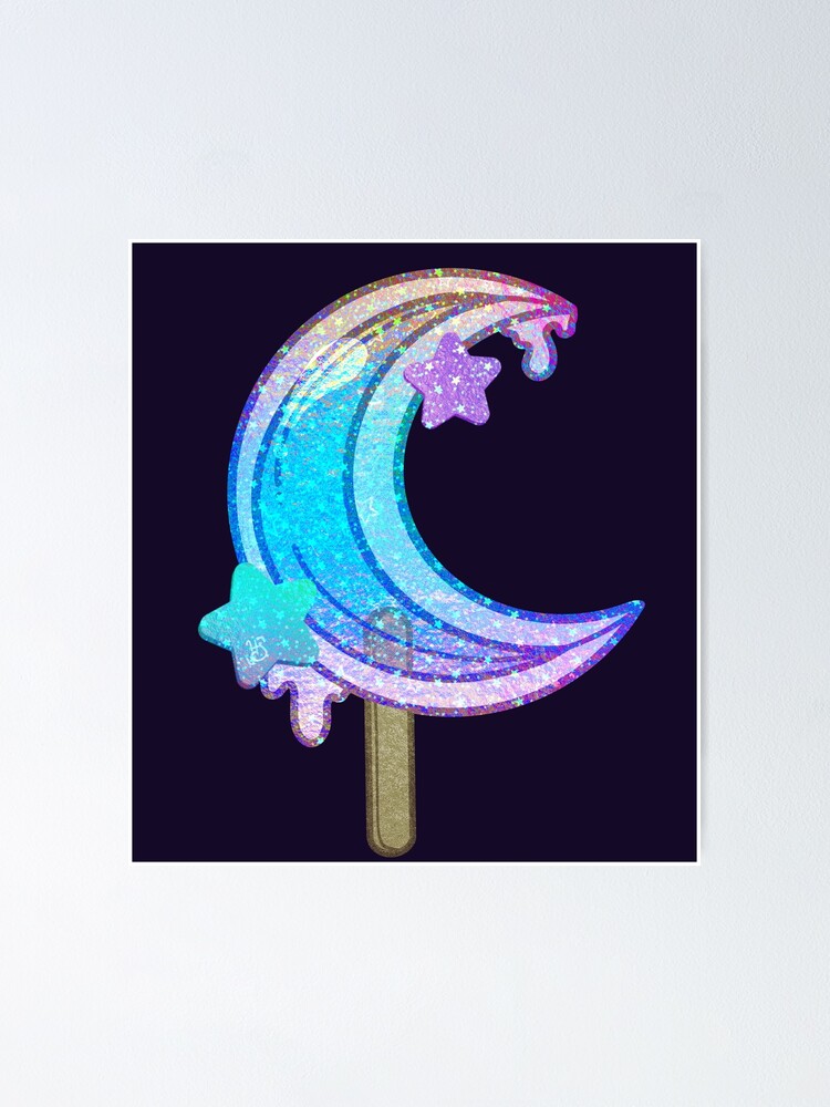 "Holographic Moon Popsicle" Poster for Sale by heysoleilart | Redbubble