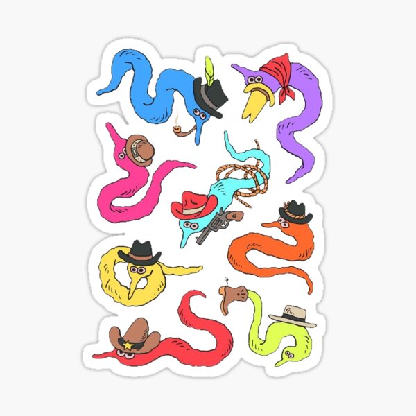 "cow worm gang" Sticker for Sale by rozsilenafaena | Redbubble