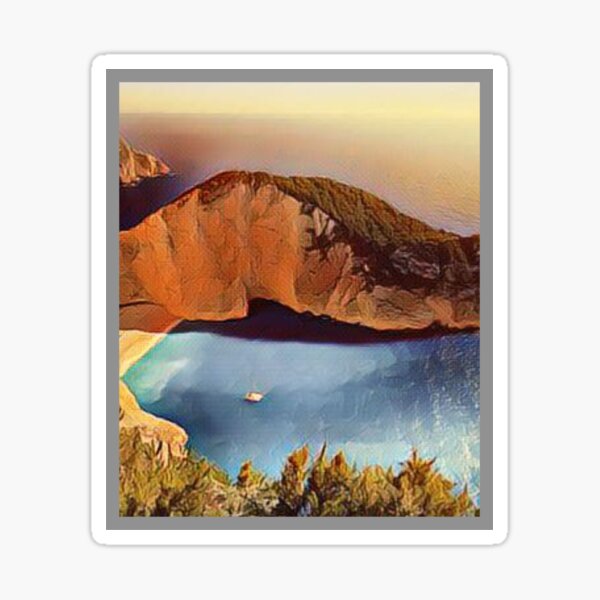 "Corfu Beach Cliff Bay - Sea Scenery" Sticker for Sale by NaturePastel ...