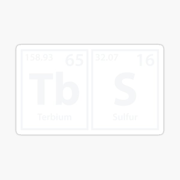 "Tbs (Tb-S) Periodic Elements Spelling" Sticker for Sale by cerebrands ...