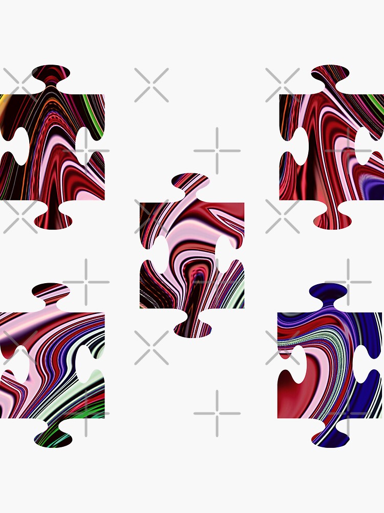 "5-pack Kaleidoscope Puzzle Pieces Sticker Pack Only (5 Designs ...