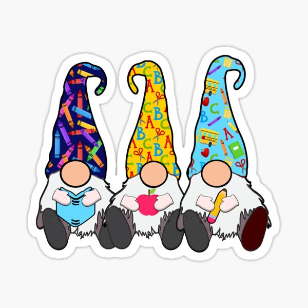"Back To School Gnomes Cute Teacher Students" Sticker for Sale by ...