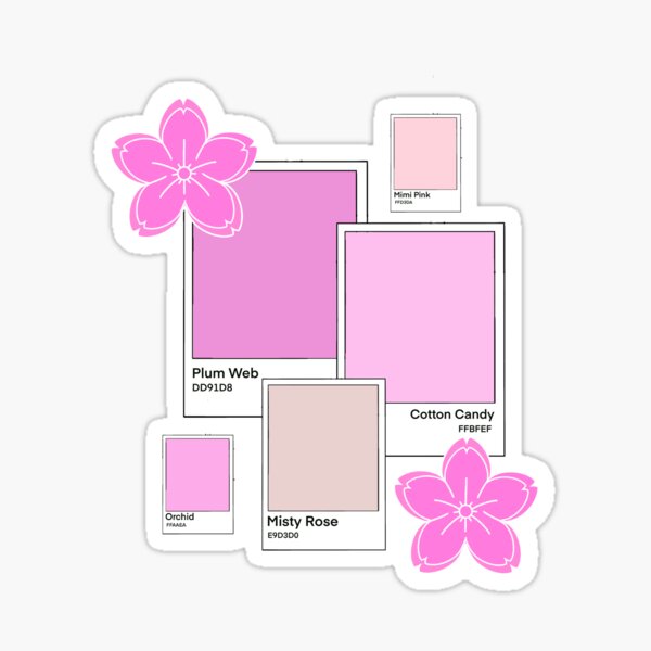 "Sakura Cherryblossom Color Palette Swatches Collage " Sticker for Sale ...
