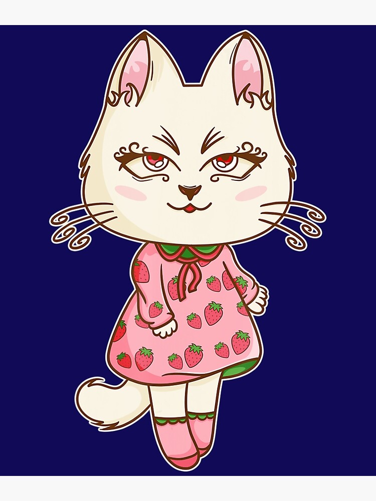 "Chibi Anime Kawaii Strawberry Cat Cute Pink Pastel Neko" Poster for ...