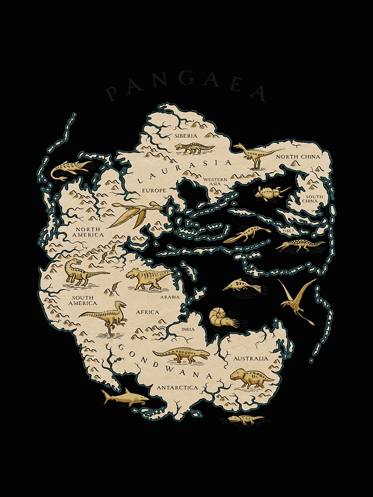 "Map Of The Supercontinent Pangaea 73" Art Print for Sale by ...