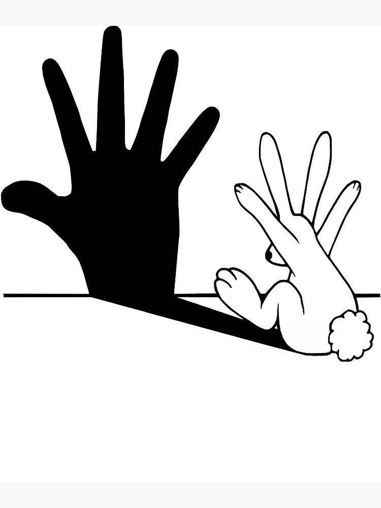 "Rabbit Hand Shadow Meme schwarz und weiß" Poster von WesleyBarnhill ...