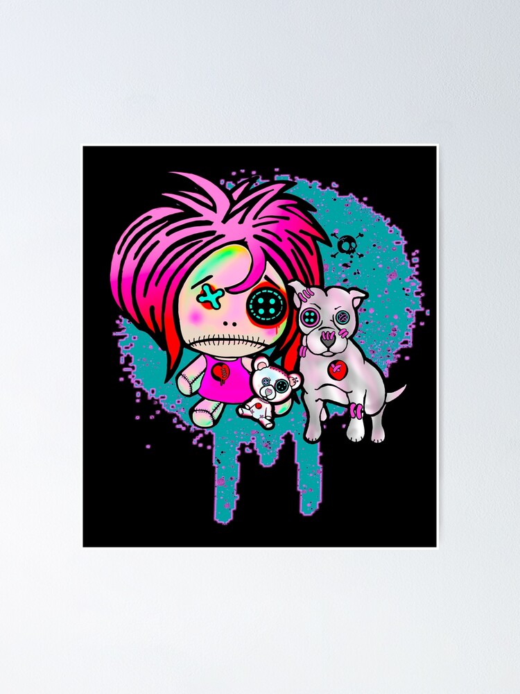 Póster «La gemela triste de Sadie Sally con su osito y su cachorro» de ...