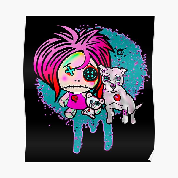 Póster «La gemela triste de Sadie Sally con su osito y su cachorro» de ...