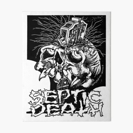 "Pushead Septic Death Alt 2 black and white" Art Board Print by ...
