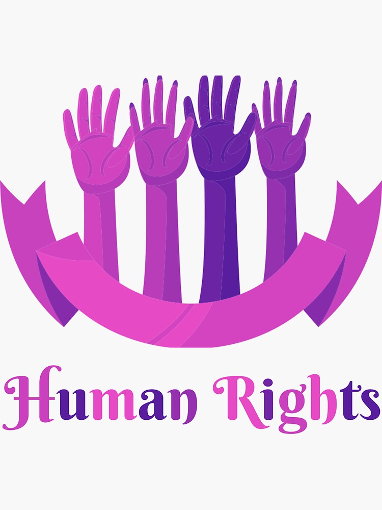 "Human Right - 4 Hands Design attractive look for Human Rights" Sticker ...