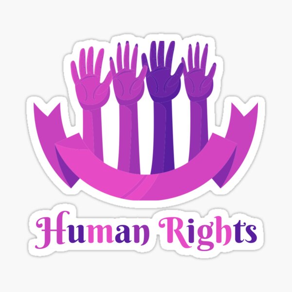 "Human Right - 4 Hands Design attractive look for Human Rights" Sticker ...