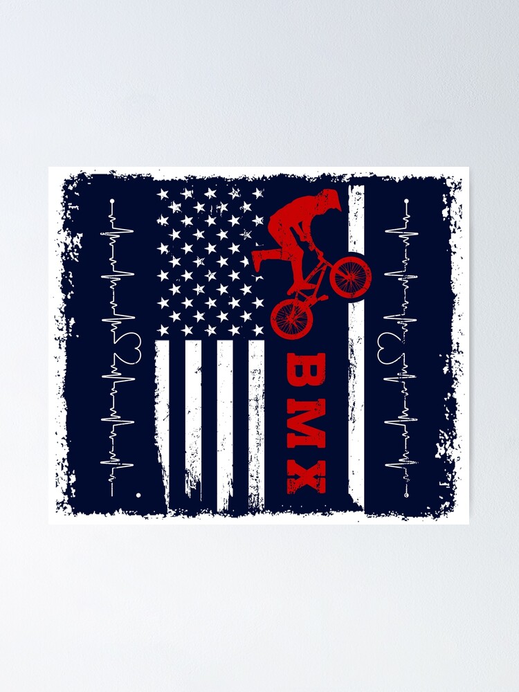 "BMX America Flag" Poster for Sale by HayleyAnn79 | Redbubble