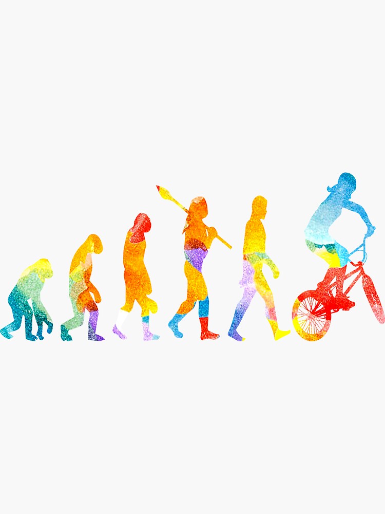 "EVOLUTION WATERCOLOR BMX" Sticker for Sale by HayleyAnn79 | Redbubble