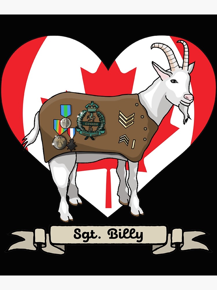 "Sergeant Billy the Goat Canadian Hero on Heart Canadian flag tee-shirt ...